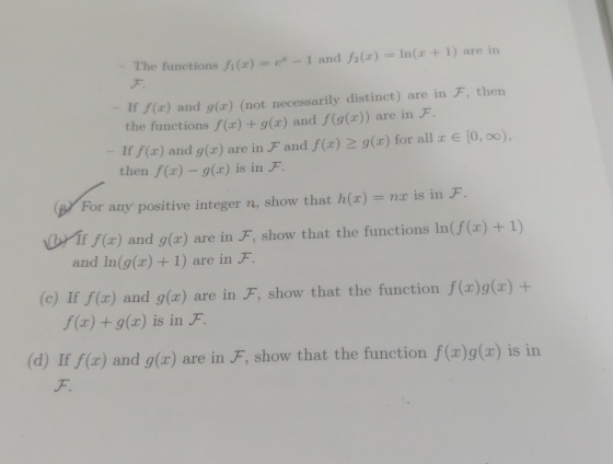 Solved The functions f1(x)=ex-1 ﻿and f2(x)=ln(x+1) ﻿are in | Chegg.com