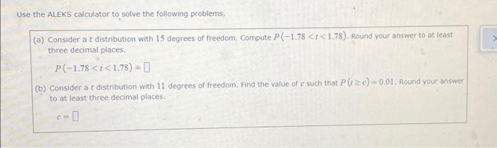 Solved Use the ALEKS calculator to solve the following | Chegg.com