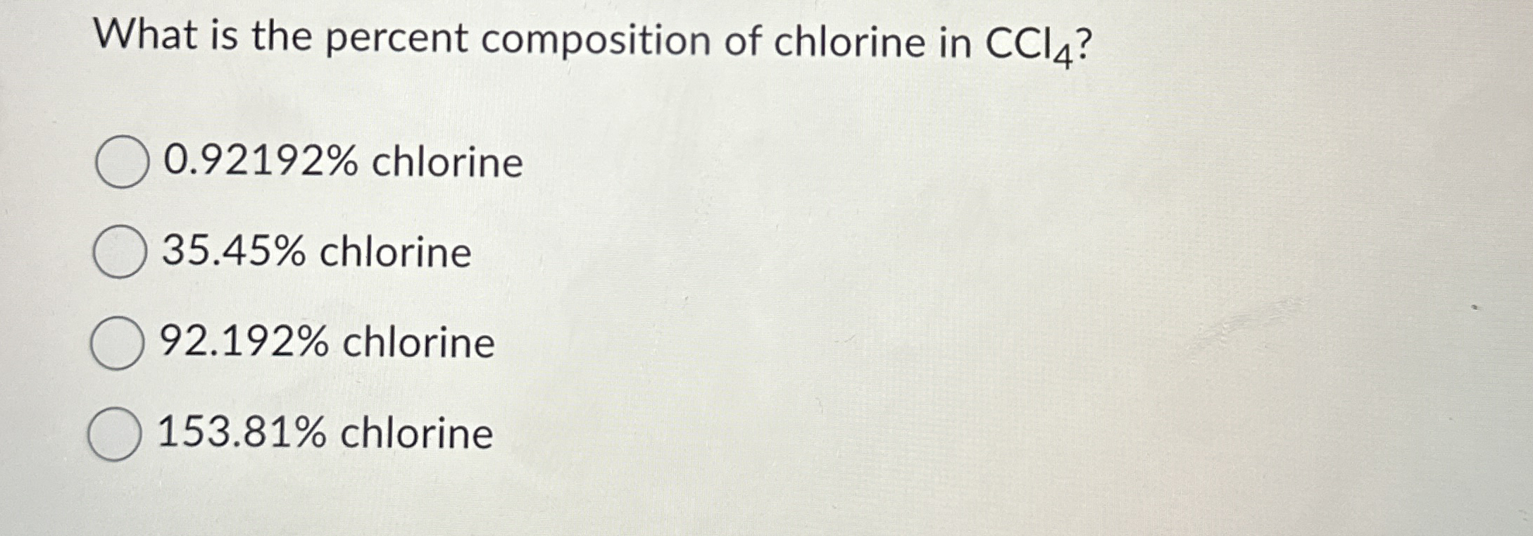 Solved What is the percent composition of chlorine in | Chegg.com