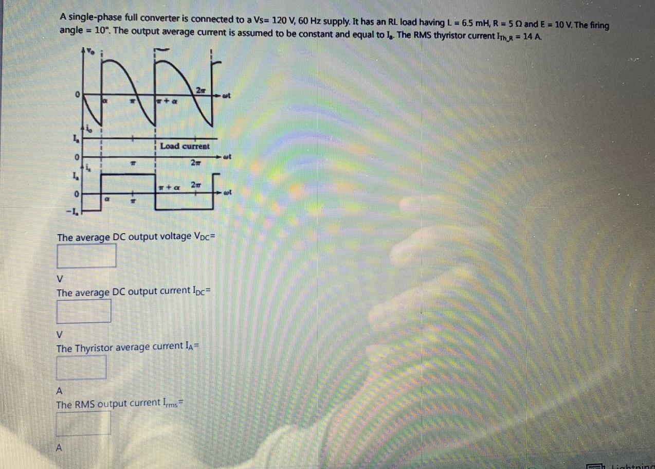 Solved A single-phase full converter is connected to a | Chegg.com