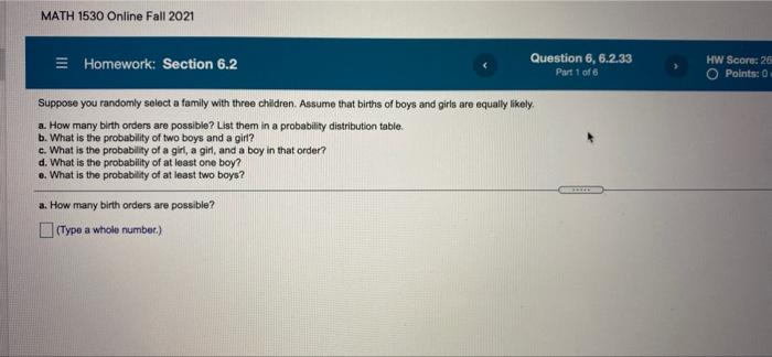 Solved MATH 1530 Online Fall 2021 3 Homework: Section 6.2 | Chegg.com