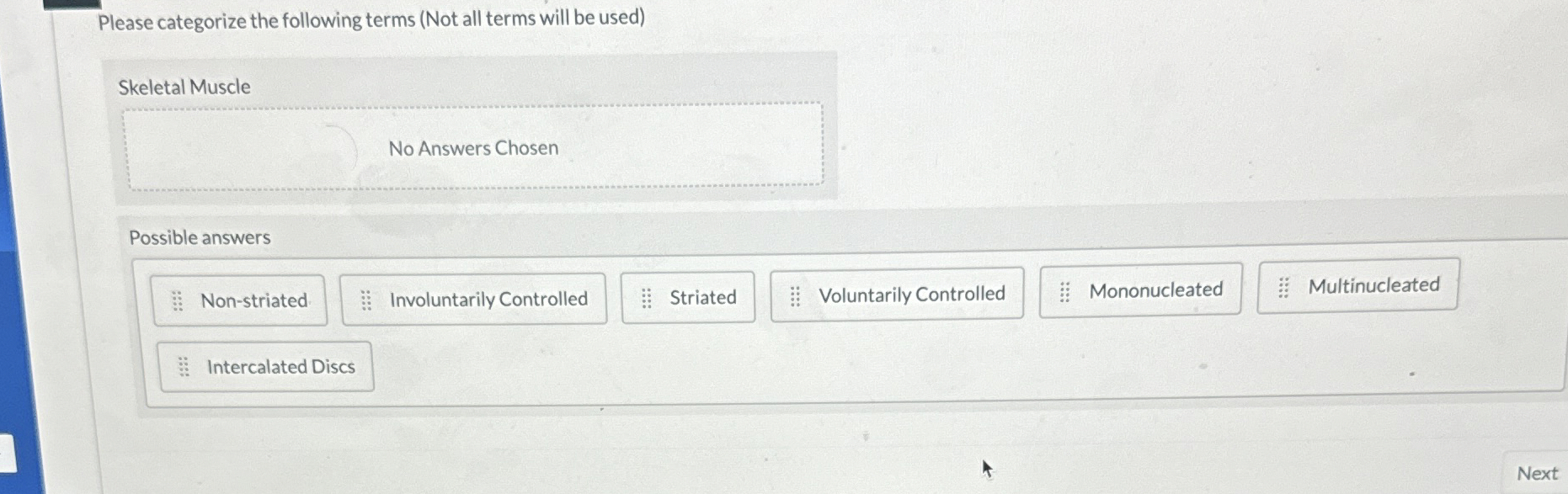 Solved Please categorize the following terms (Not all terms | Chegg.com