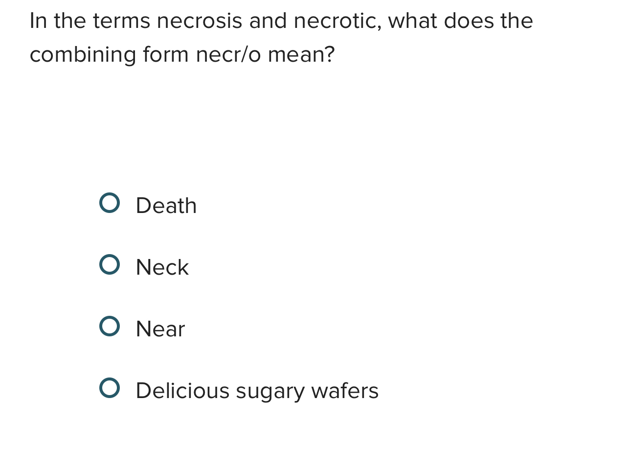 Solved In the terms necrosis and necrotic, what does the | Chegg.com