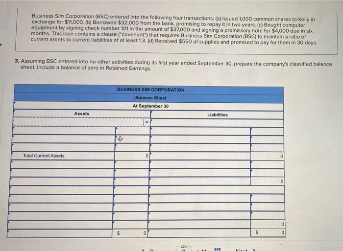 Solved Business Sim Corporation (BSC) entered into the | Chegg.com