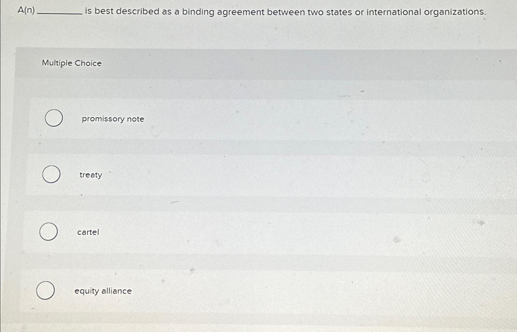 Solved A(n) ﻿is best described as a binding agreement | Chegg.com