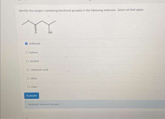 Solved Identify the oxygen-containing functional group(s) in | Chegg.com