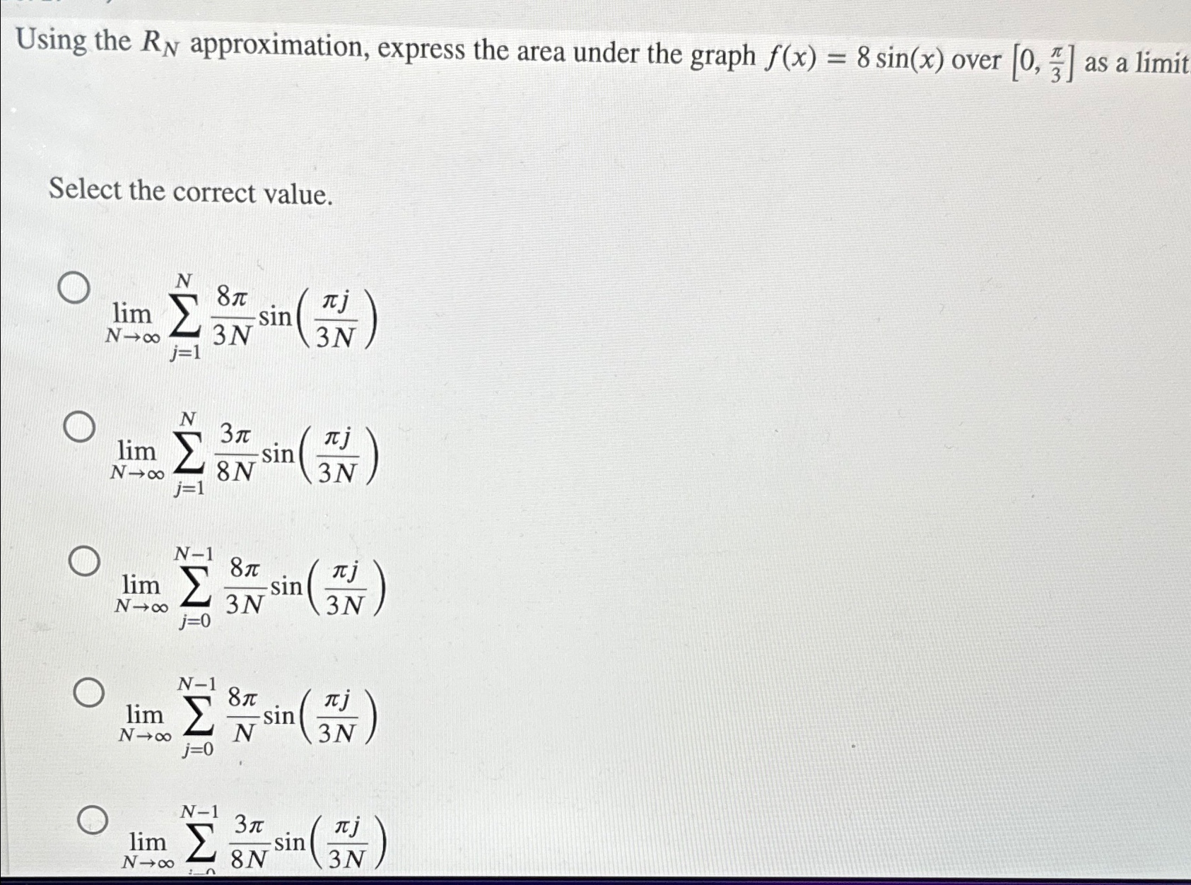 Solved Using the RN ﻿approximation, express the area under | Chegg.com
