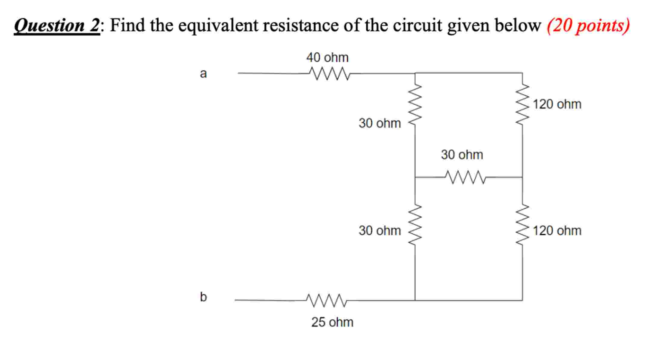 Question 2: Find the equivalent resistance of the | Chegg.com