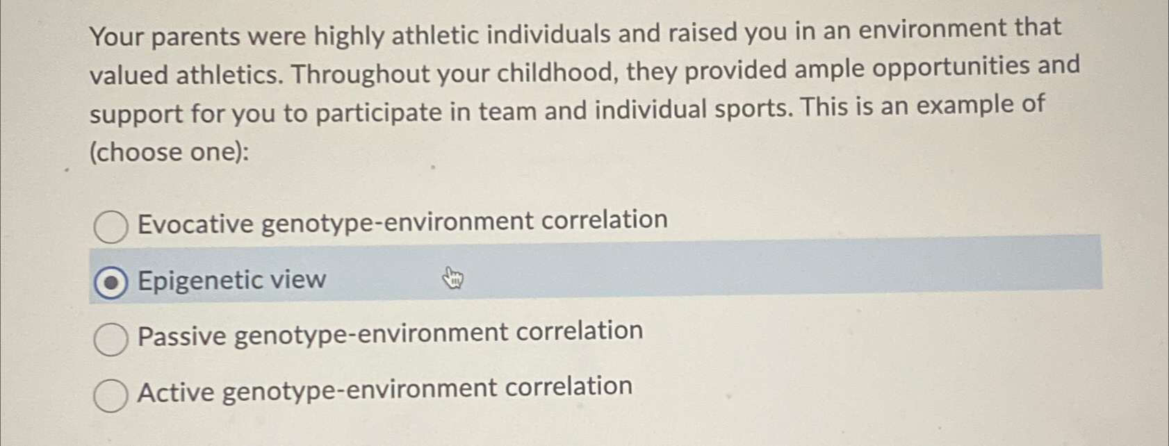 Solved Your parents were highly athletic individuals and | Chegg.com