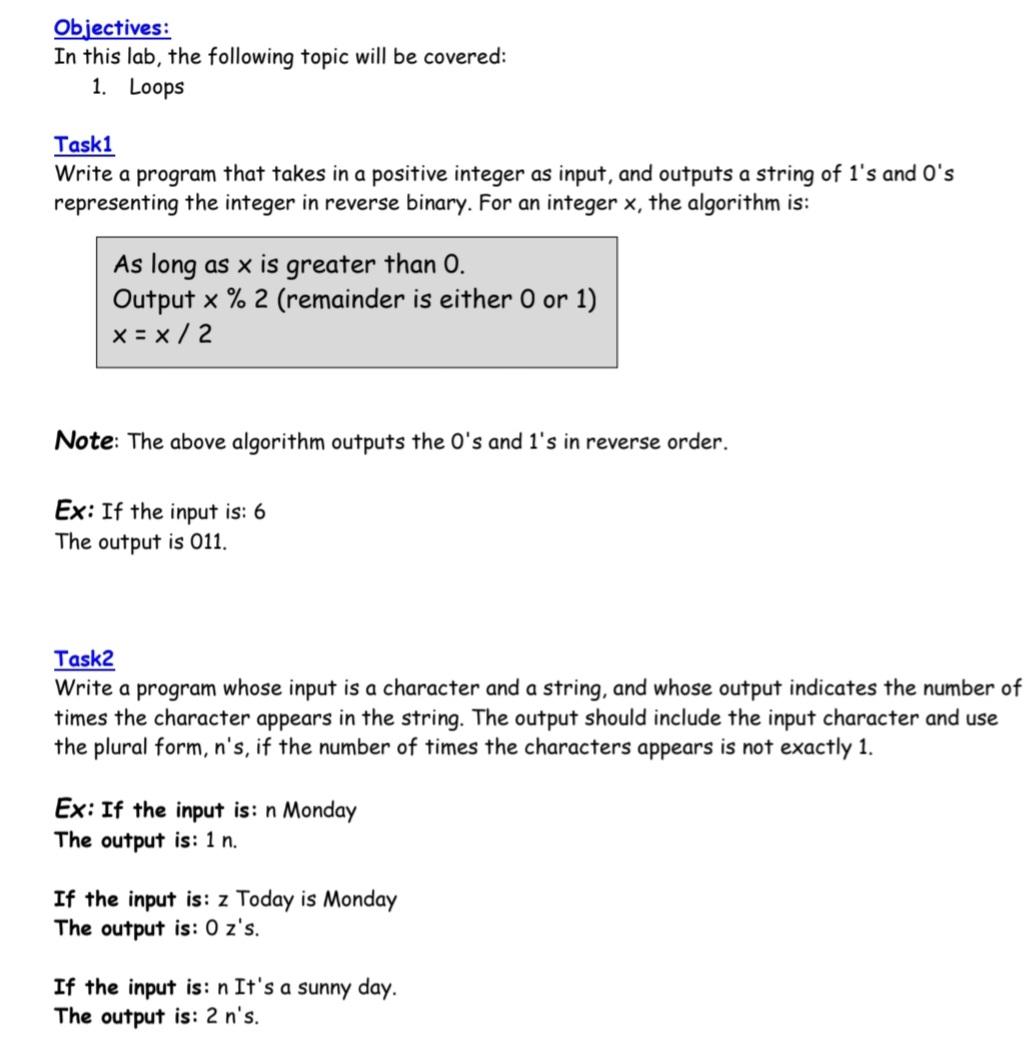 Solved Objectives:In this lab, the following topic will be | Chegg.com
