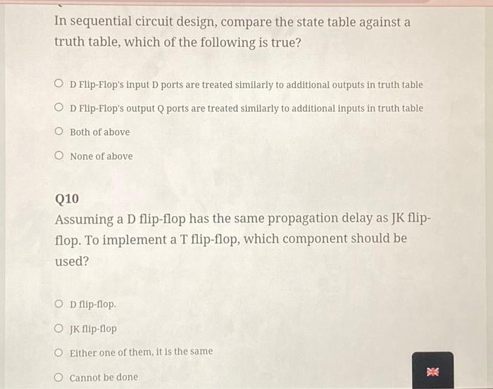 Solved In sequential circuit design, compare the state table | Chegg.com
