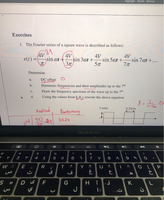 Solved Highlight Rotate Markup Exercises 1. The Fourier | Chegg.com