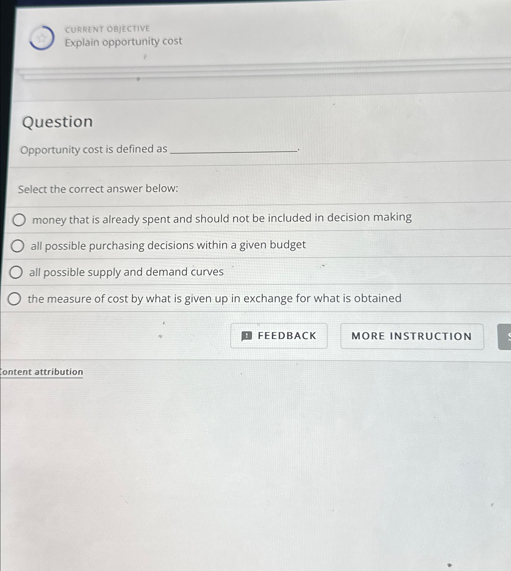 Solved CURRENT OBJECTIVEExplain opportunity | Chegg.com