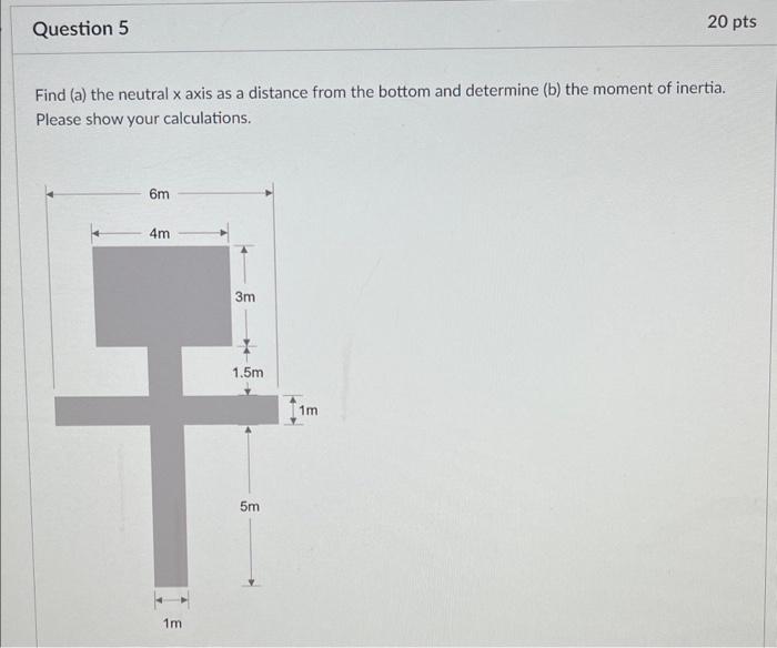 Solved Find (a) the neutral x axis as a distance from the | Chegg.com