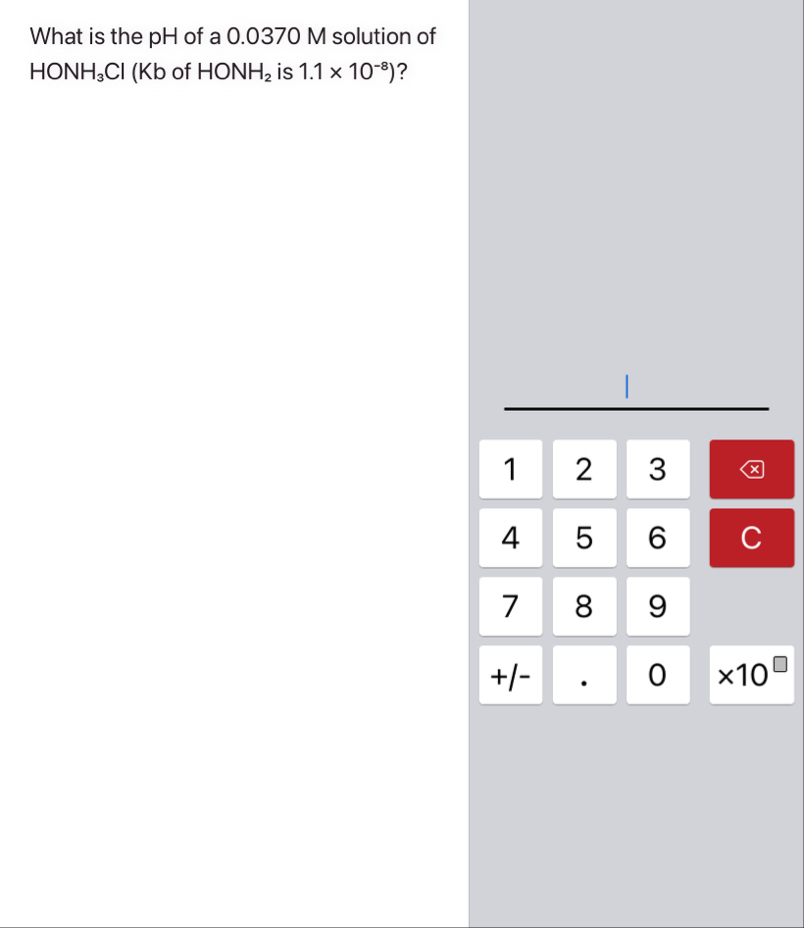 Solved What is the pH of a 0.0370 ﻿M solution of of HONH2 | Chegg.com
