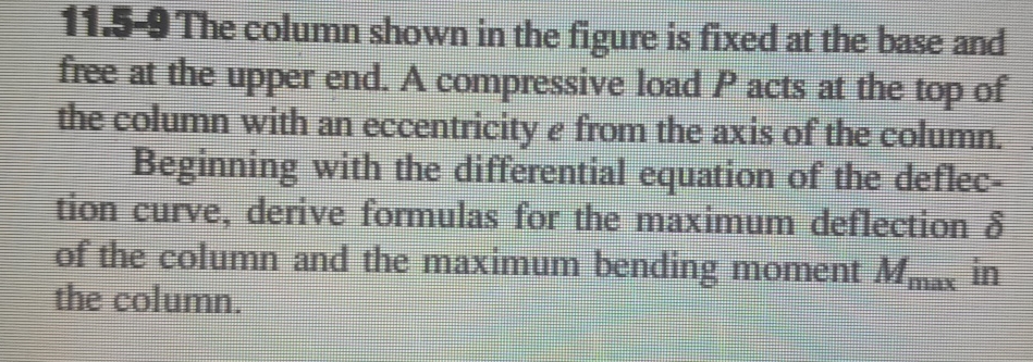 11.5-9 ﻿The column shown in the figure is fixed at | Chegg.com
