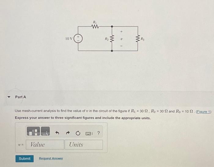 Solved Use mesh-current analysis to find the value of v in | Chegg.com