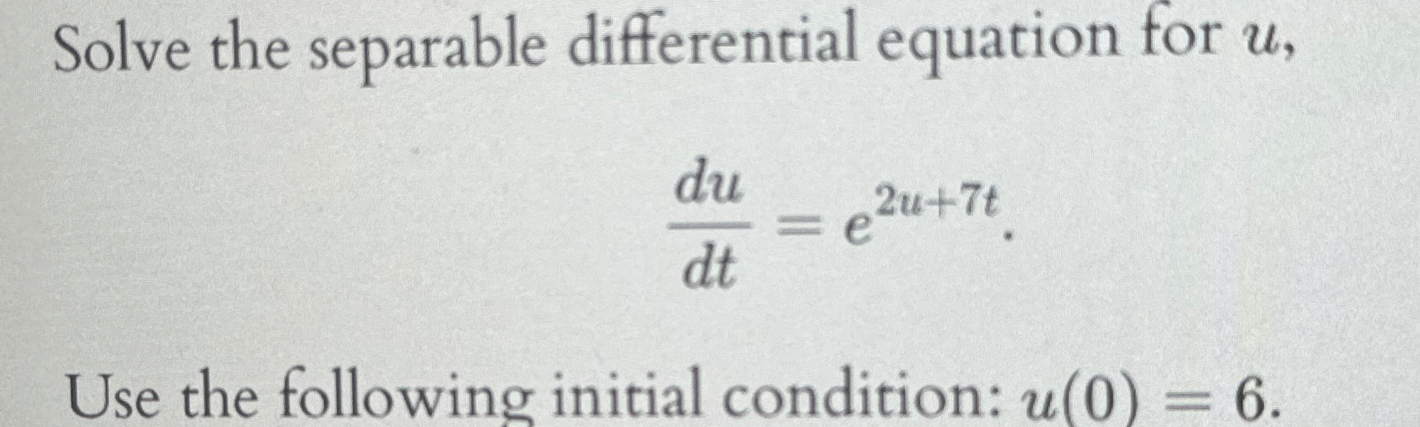 Solved Solve the separable differential equation for | Chegg.com