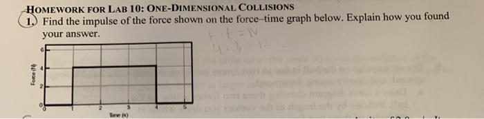 Solved HOMEWORK FOR LAB 10: ONE-DIMENSIONAL COLLISIONS 1Find | Chegg.com