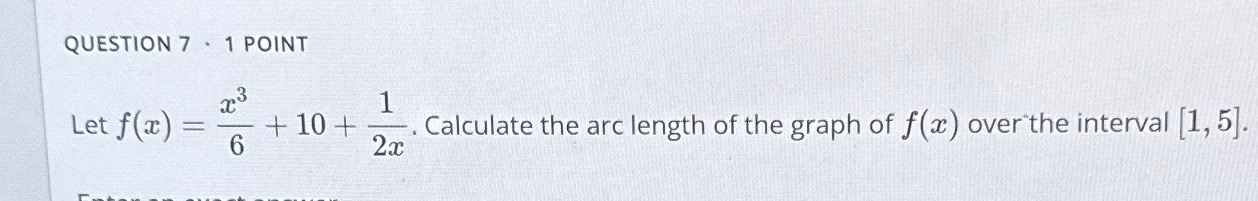 Solved QUESTION 7 - 1 ﻿POINTLet f(x)=x36+10+12x. ﻿Calculate | Chegg.com