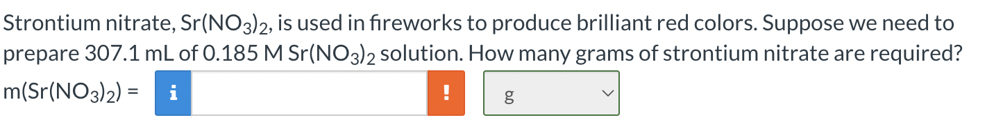 Strontium nitrate, Sr(NO3)2, ﻿is used in fireworks to | Chegg.com
