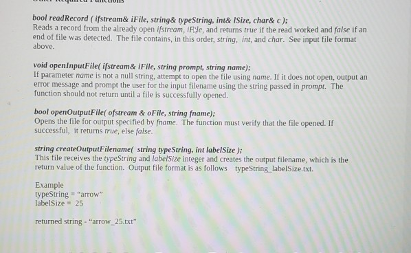 Solved bool read Record (ifstream& iFile, string& | Chegg.com
