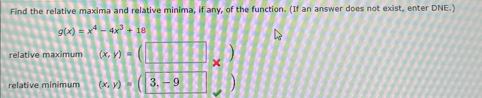 Solved Find the relative maxima and relative minima, if any, | Chegg.com