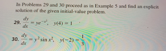 Solved In Problems 29 and 30 proceed as in Example 5 and | Chegg.com