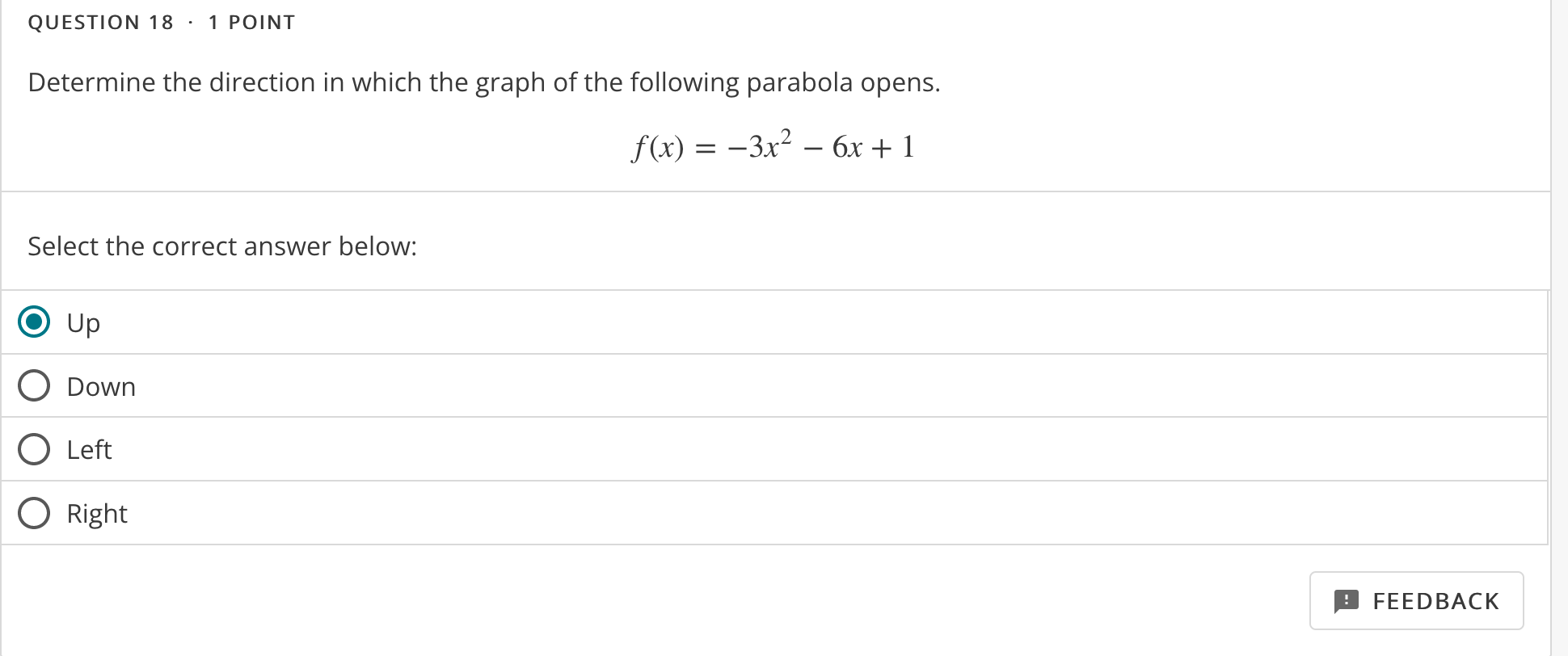 Solved QUESTION 18 * 1 ﻿POINTDetermine the direction in | Chegg.com