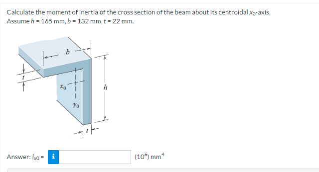 Solved Calculate the moment of inertia of the cross section | Chegg.com