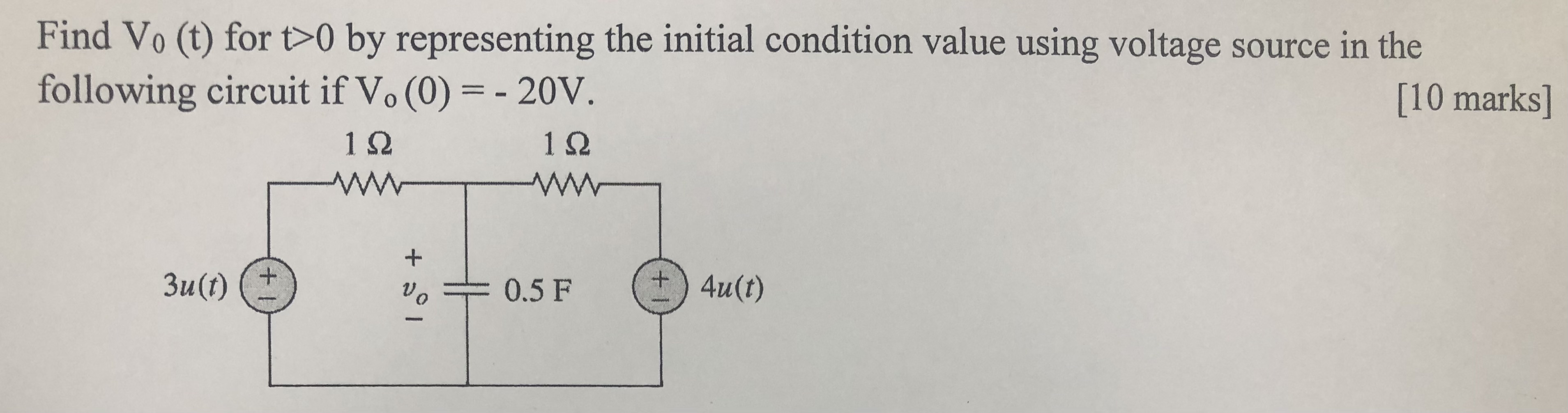 Solved Find V0(t) ﻿for t>0 ﻿by representing the initial | Chegg.com