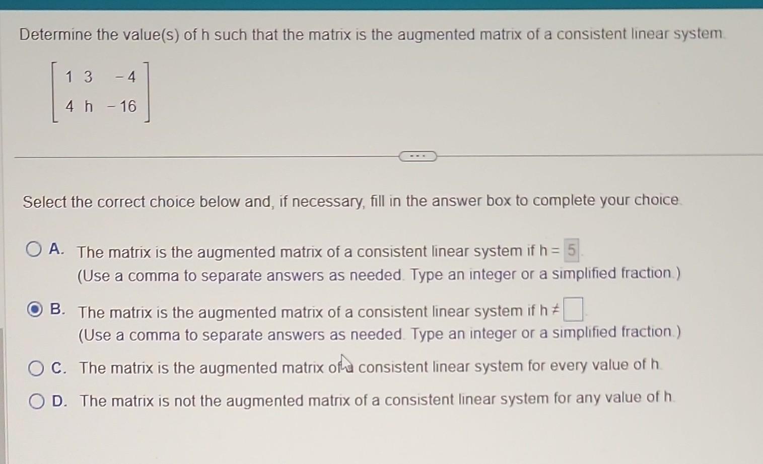 Solved Determine the value(s) of h such that the matrix is | Chegg.com