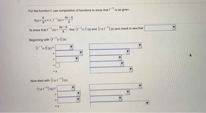 Solved For The Function F Use Composition Of Functions To