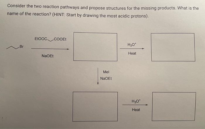 Solved Consider the two reaction pathways and propose | Chegg.com