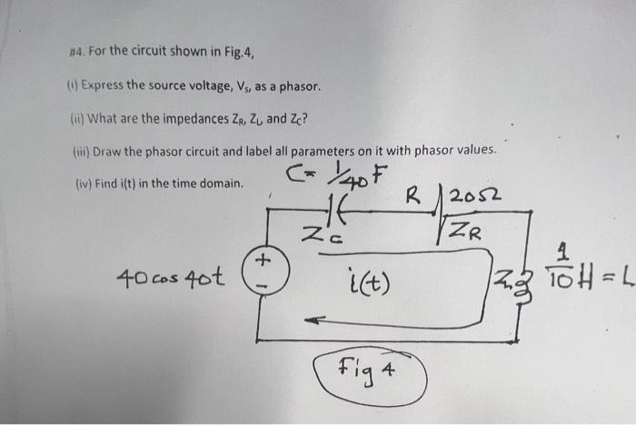 Solved 14. For the circuit shown in Fig.4, (i) Express the | Chegg.com