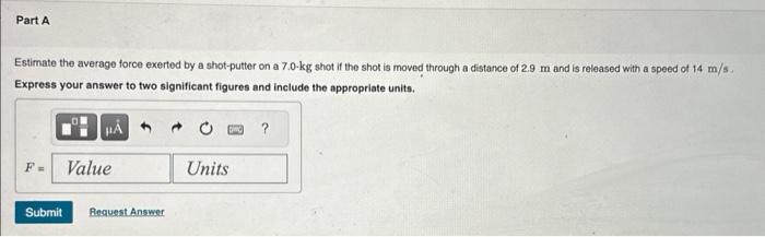 Solved Estimate the average force exerted by a shot-putter | Chegg.com