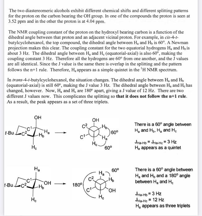 Based on the 1H NMR, discuss the cis vs. trans | Chegg.com