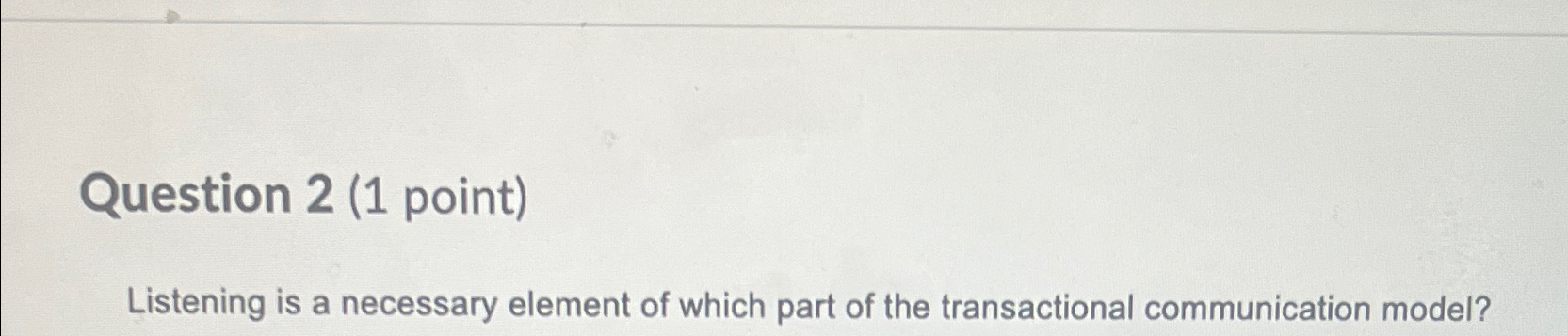 Solved Question 2 (1 ﻿point)Listening is a necessary element | Chegg.com