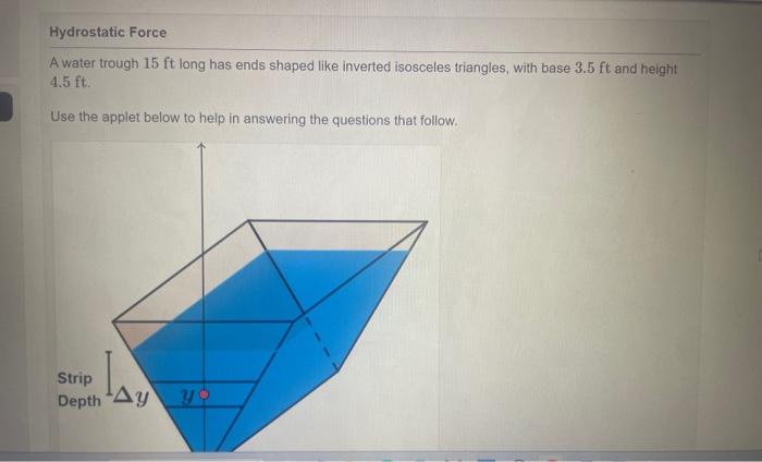 Solved A water trough 15ft long has ends shaped like | Chegg.com