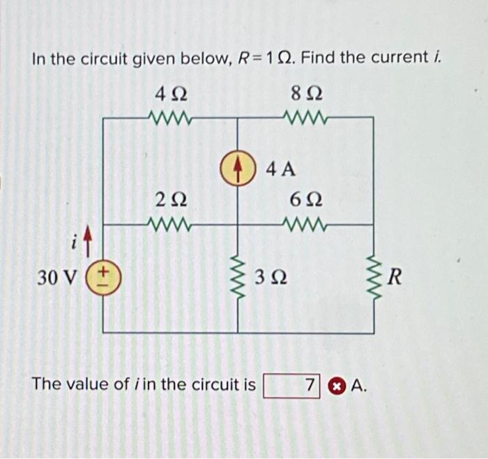 Solved In the circuit given below, R=1Ω. Find the current i. | Chegg.com