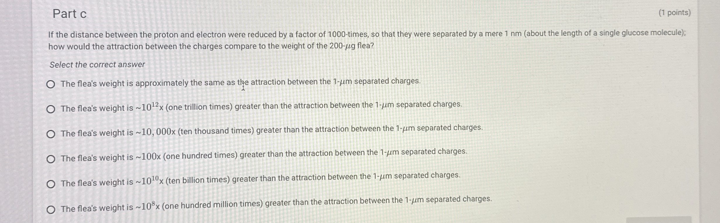 Solved Part cIf the distance between the proton and electron | Chegg.com