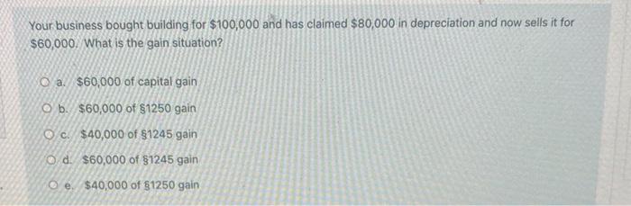 Solved Your business bought building for $100,000 and has | Chegg.com