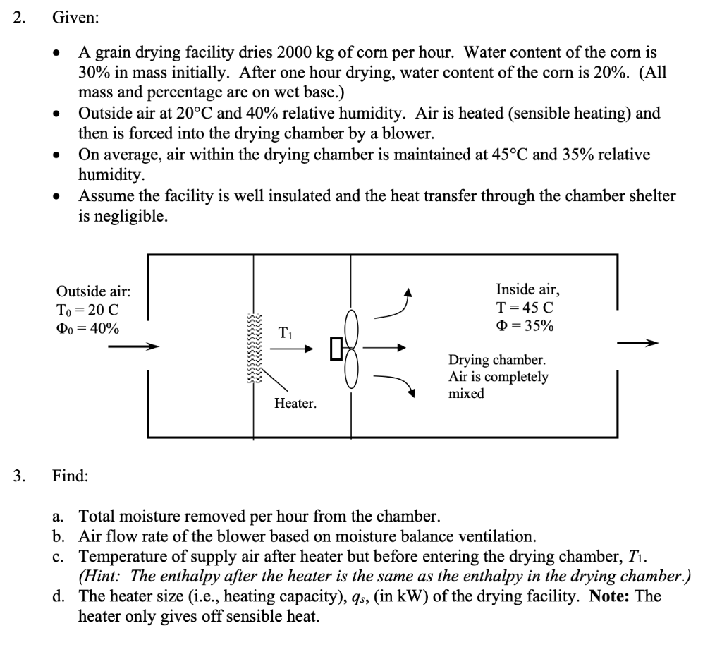 Solved a. ﻿Total moisture removed per hour from the | Chegg.com