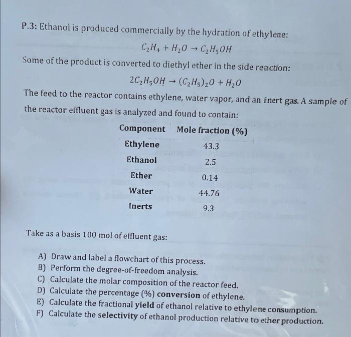 Solved solve with " extent of reaction method" or "atomic | Chegg.com