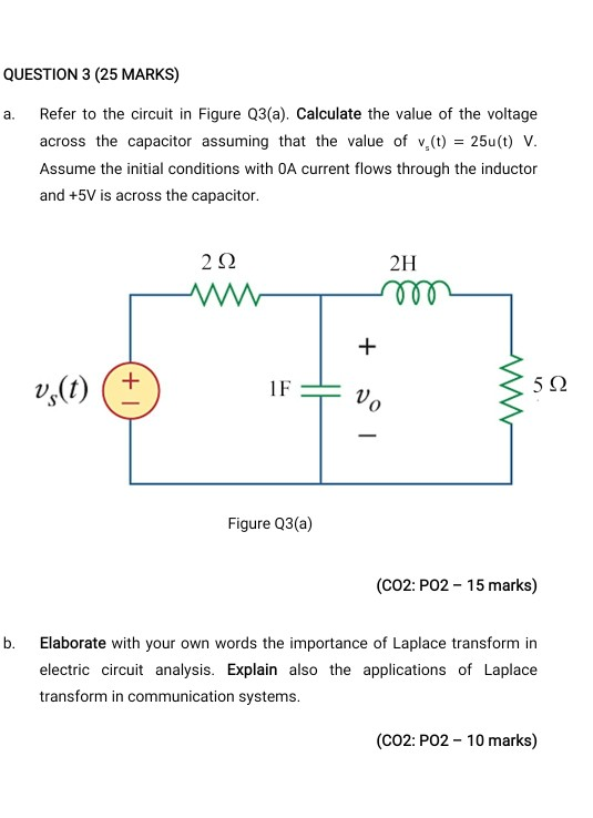 Solved QUESTION 3 (25 MARKS) a. Refer to the circuit in | Chegg.com