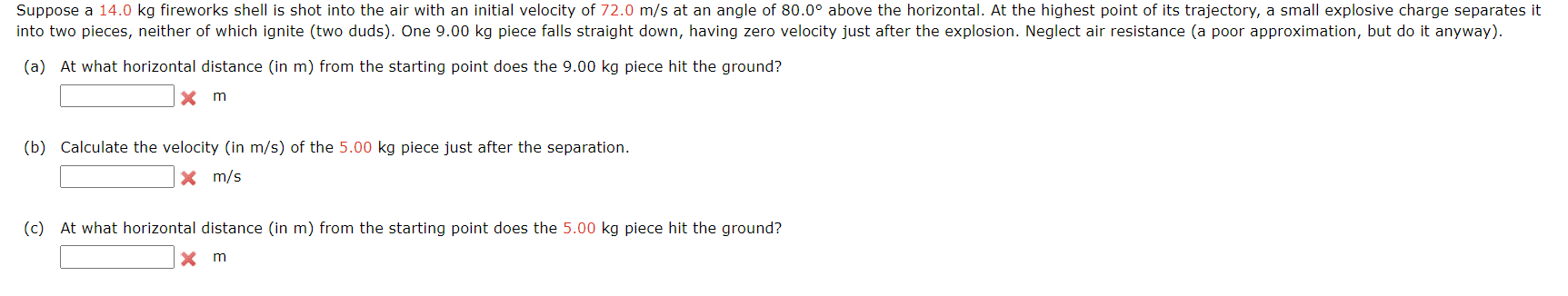 Solved Suppose a 14.0 ﻿kg fireworks shell is shot into the | Chegg.com