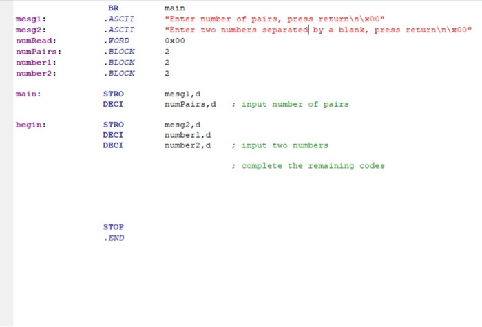 write a code using pep9/ assembly languagereads a | Chegg.com