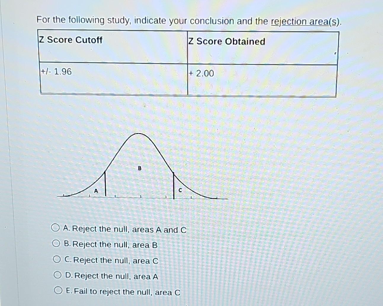 Solved For the following study, indicate your conclusion and | Chegg.com