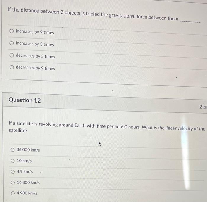 Solved If the distance between 2 objects is tripled the | Chegg.com