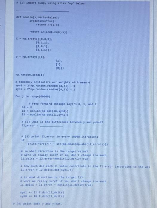Solved II: Consider the following code.a). Fill in the | Chegg.com